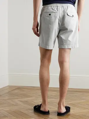 Mr P. Straight-leg Twill Shorts - Green