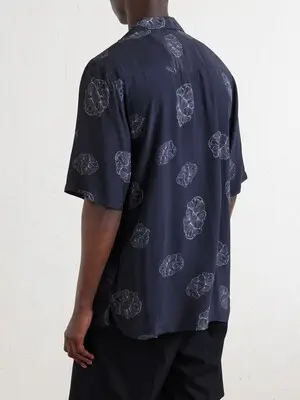 Officine Générale Eren Camp-collar Sateen Printed Shirt