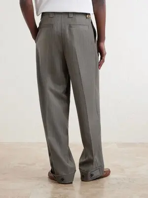 Versace Pinstriped Virgin Wool-twill Trousers