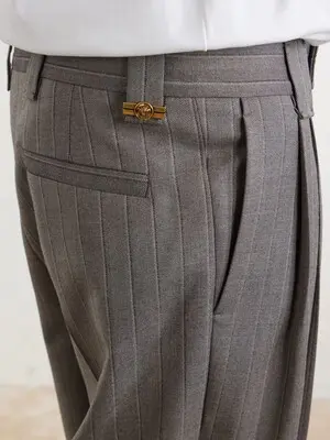 Versace Pinstriped Virgin Wool-twill Trousers