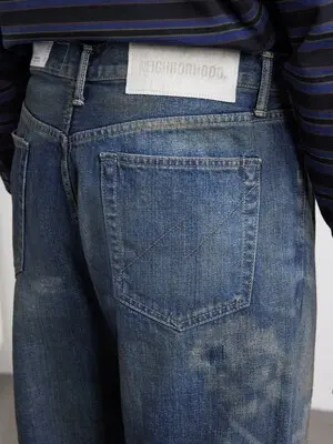 NEIGHBORHOOD Savage Wide-leg Distressed Jeans