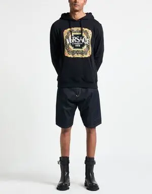 Versace Hooded Cotton Sweatshirt With Logo