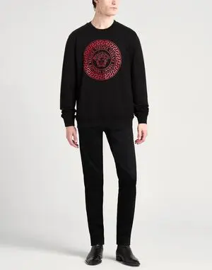 Versace Cotton Sweatshirt With Logo - Black