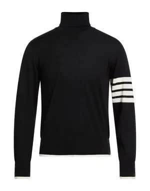 Thom Browne Turtleneck Virgin Wool Sweater - Black