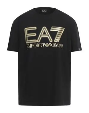 EA7 Man T-shirt Black Size S Cotton, Elastane Black
