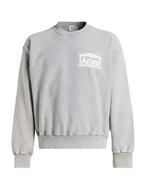 Aries Light Cotton Sweatshirt With Logo - Grey