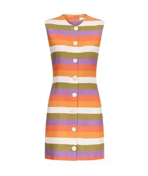 DESTREE Striped Button Detailed Dress