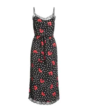 TWINSET Crepe Slip Midi Dress With Floral Print And Belt