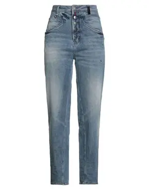 High Tapered Jeans In Stretch Denim