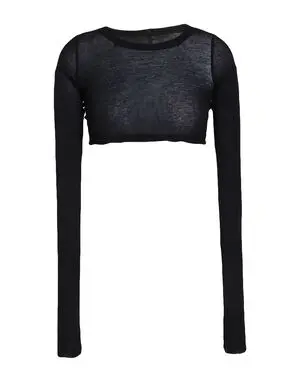Rick Owens Cotton Jersey Crop Top - Black