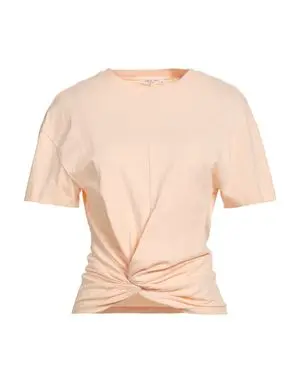 Rag & Bone Cotton Jersey Gathered Crewneck T-shirt - Orange