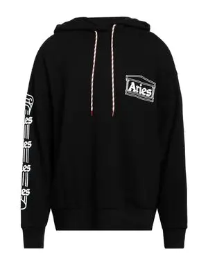 Aries Cotton Fleece Sweatshirt - Black