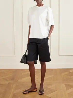 RÓHE Oversized Cotton, Modal, And Silk-blend T-shirt - White