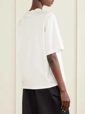 RÓHE Oversized Cotton, Modal, And Silk-blend T-shirt - White