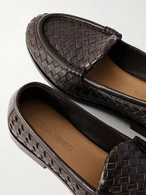 Bottega Veneta Intrecciato Leather Loafers - Brown