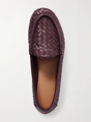 Bottega Veneta Silenzio Intrecciato Leather Loafers