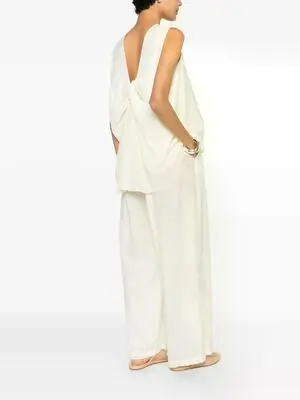 ELEH Drawstring Wide-leg Trousers - Neutrals