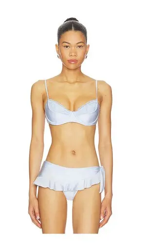 Frankies Bikinis Austin Satin Top - Frosting