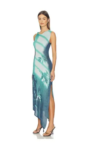 Ph5 Sleeveless Window Print Tank Dress - Turquoise