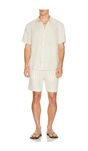 VINTAGE SUMMER Basket Weave Shorts - Tan