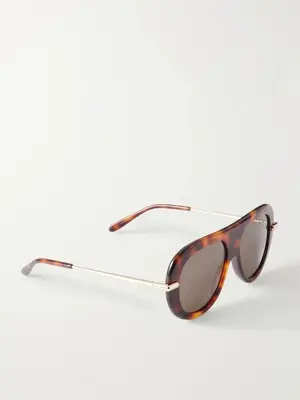 Loewe Slim Havana Acetate Aviator Sunglasses - Tortoiseshell