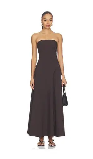ST. AGNI Strapless Rouleau Maxi Dress