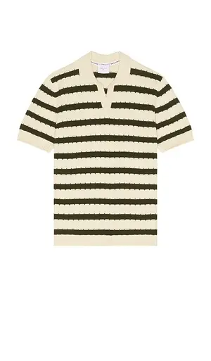 PERCIVAL Stine Knitted Polo In Cream - Ecru