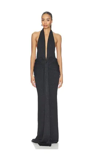 AYA MUSE Sereia Knit Maxi Dress - Black