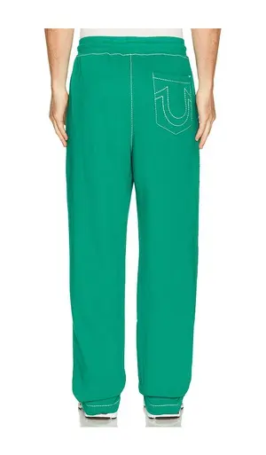 True Religion Crest Big T Baggy Sweats In Green