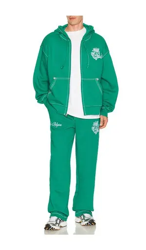 True Religion Crest Big T Baggy Sweats In Green