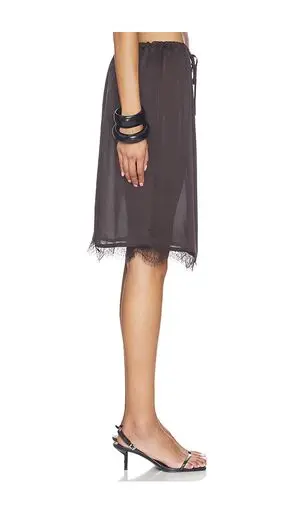 ST. AGNI Fine Lace Skirt - Bark