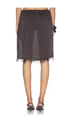 ST. AGNI Fine Lace Skirt - Bark