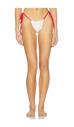 Frankies Bikinis Tidal Cotton Bikini Bottom White - Tiny Berry