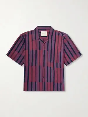KARDO Rohit Convertible-collar Striped Cotton Shirt - Brown