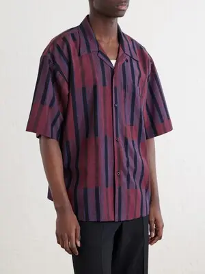 KARDO Rohit Convertible-collar Striped Cotton Shirt - Brown