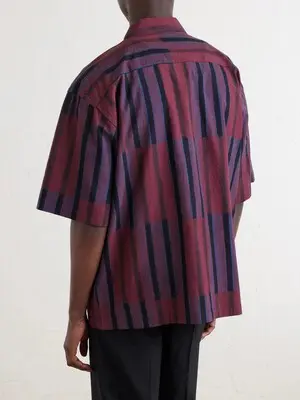 KARDO Rohit Convertible-collar Striped Cotton Shirt - Brown