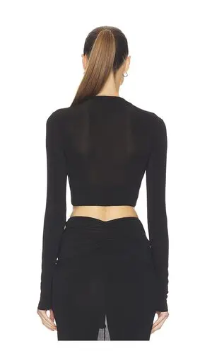 HAELO Knotted Long Sleeve Cropped Top