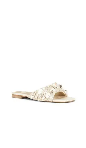 Dolce Vita Lizza Embellished Raffia Sandal - Oatmeal