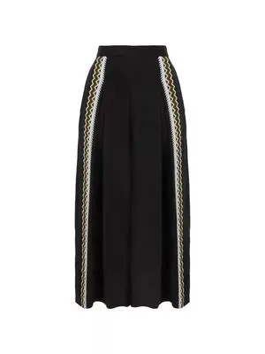 TEMPERLEY LONDON Avalon Embroidered Linen Trousers - Black