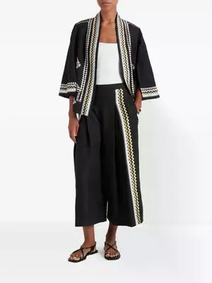 TEMPERLEY LONDON Avalon Embroidered Linen Trousers - Black