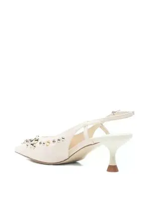 APEPAZZA Stud-embellished Slingback Pumps - Neutrals
