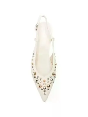 APEPAZZA Stud-embellished Slingback Pumps - Neutrals