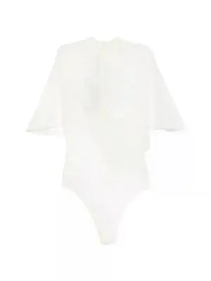 David Koma Floral-lace Cape-sleeve Bodysuit