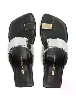 United Nude Loop Toe High Metallic-effect Toe-ring Sandals