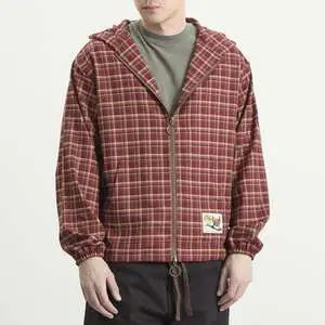 PLEASURES Mallard Plaid Zip Hoodie