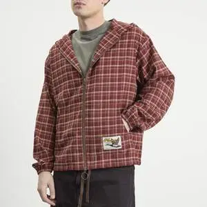 PLEASURES Mallard Plaid Zip Hoodie