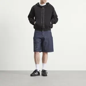PLEASURES X Zero Skull Denim Shorts