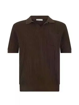 ROBERTO COLLINA Ribbed-knit Polo Collar Sweater
