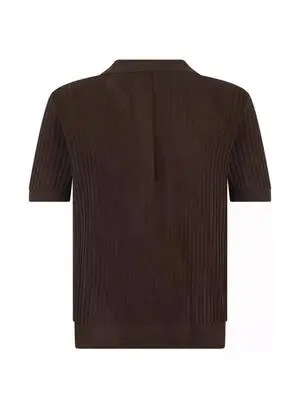 ROBERTO COLLINA Ribbed-knit Polo Collar Sweater