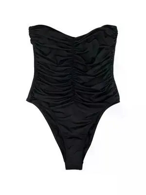 BELAMER Vivien Ruched Strapless Swimsuit - Black